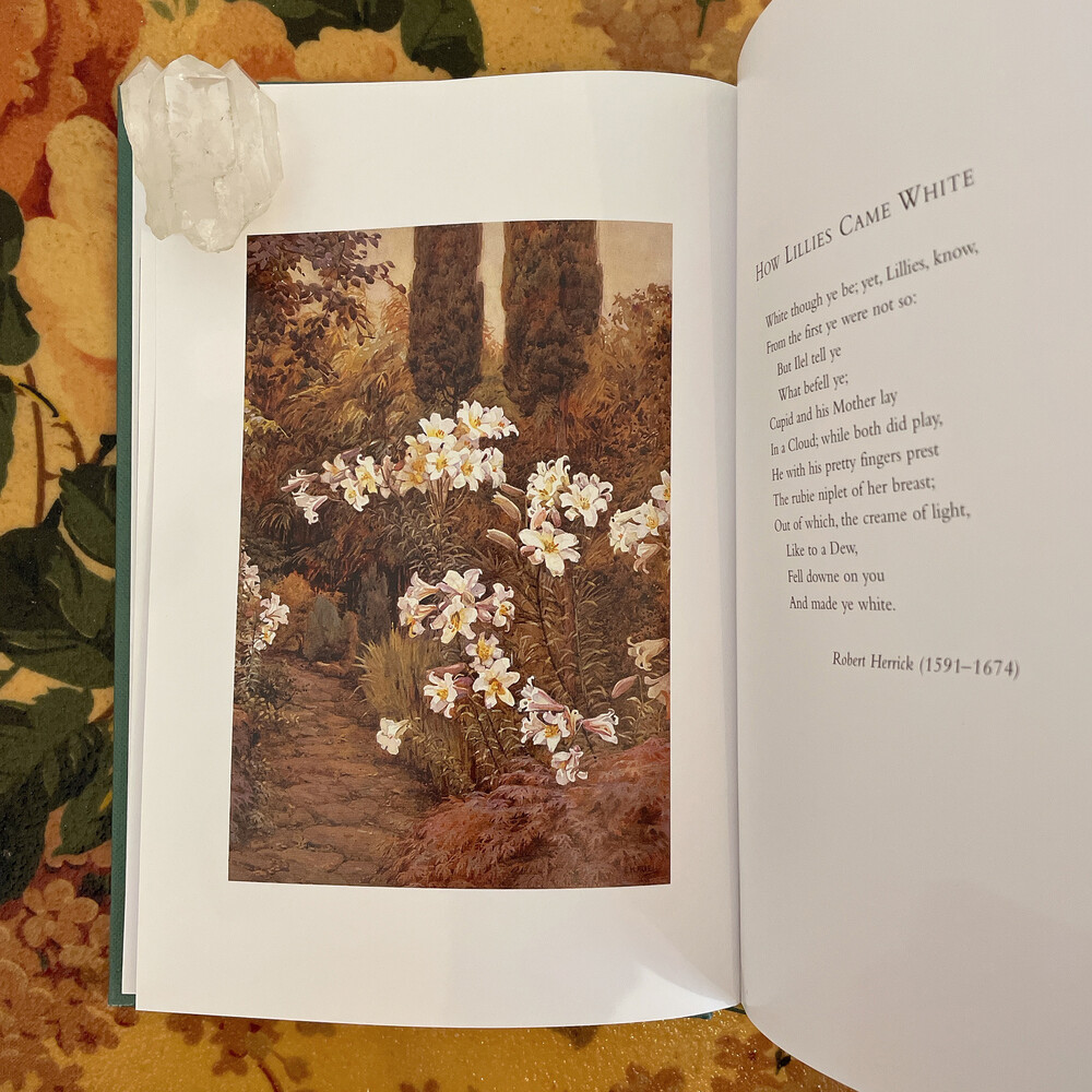 vintage book of garden flowers and poems