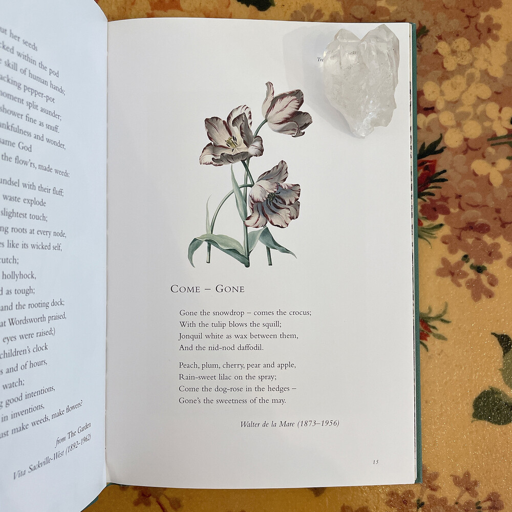 vintage book of garden flowers and poems