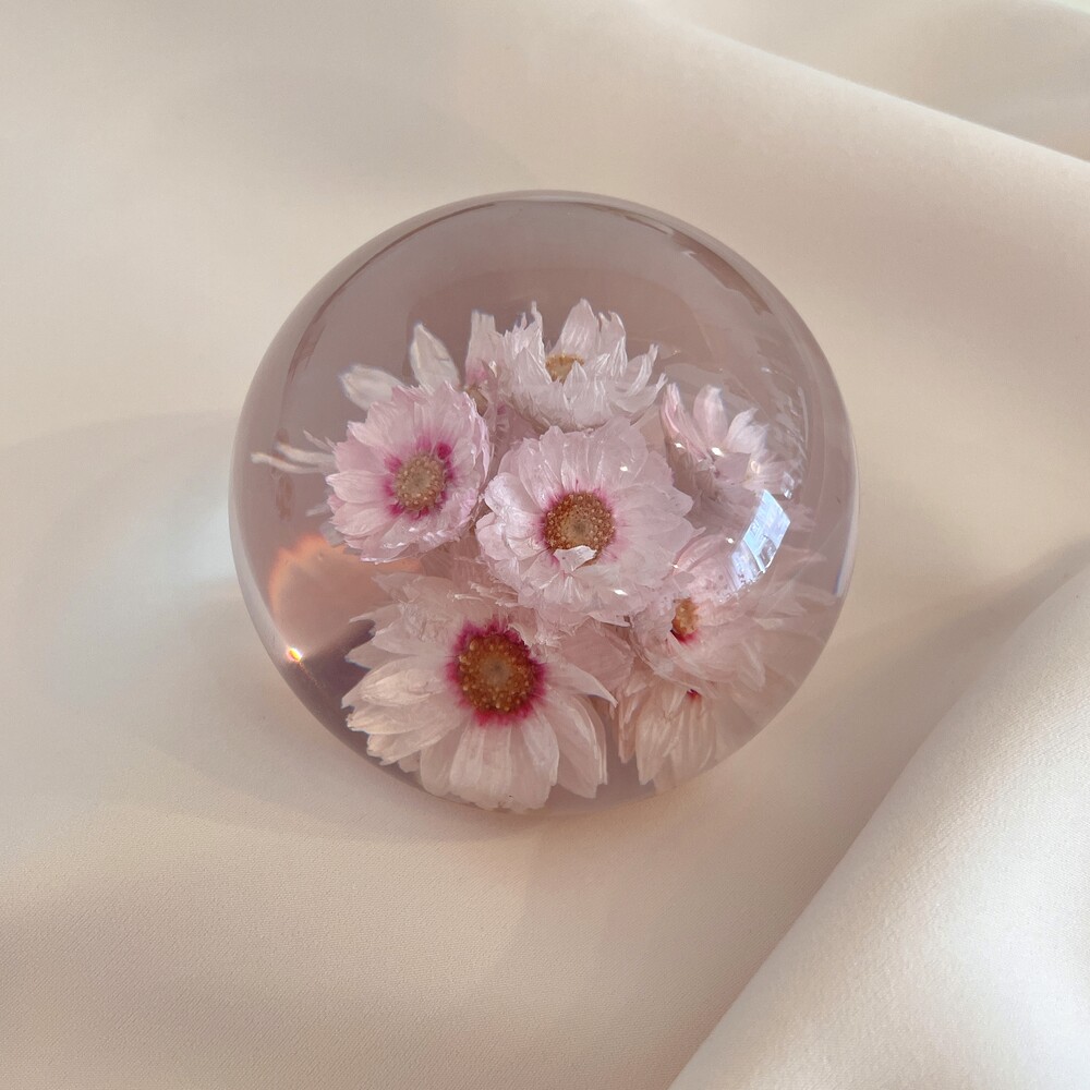 vintage flower paperweight, England