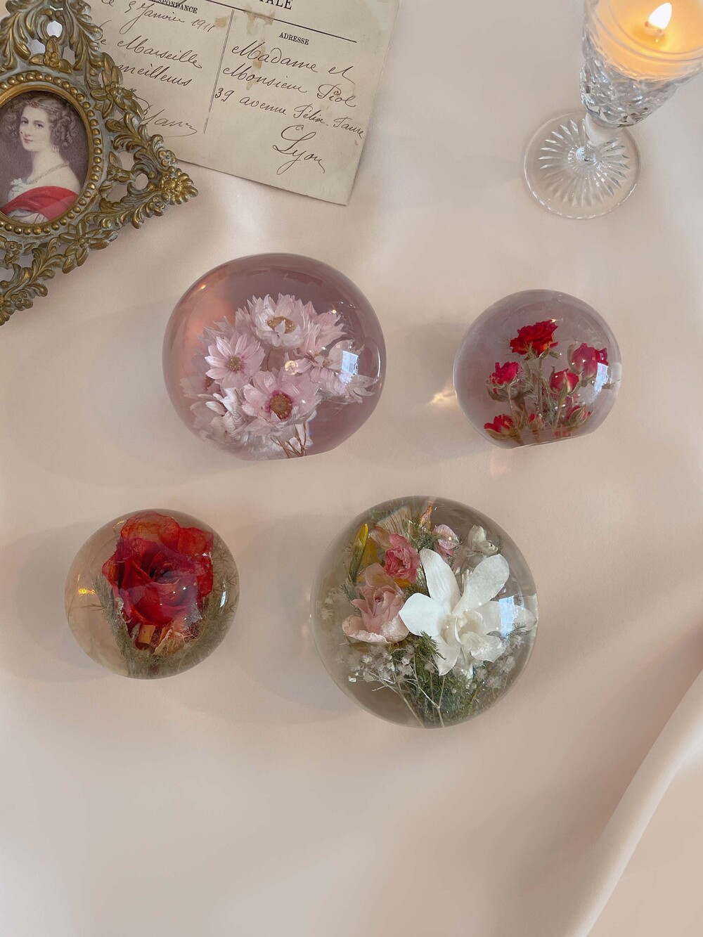 vintage flower paperweight, England