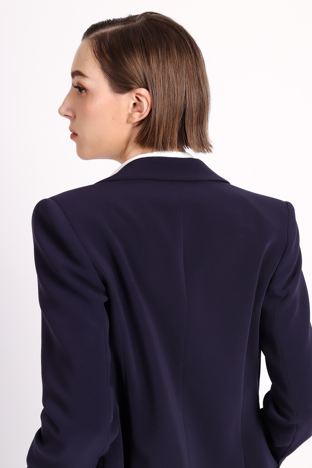 ONE BUTTON SINGLE JACKET-NAVY