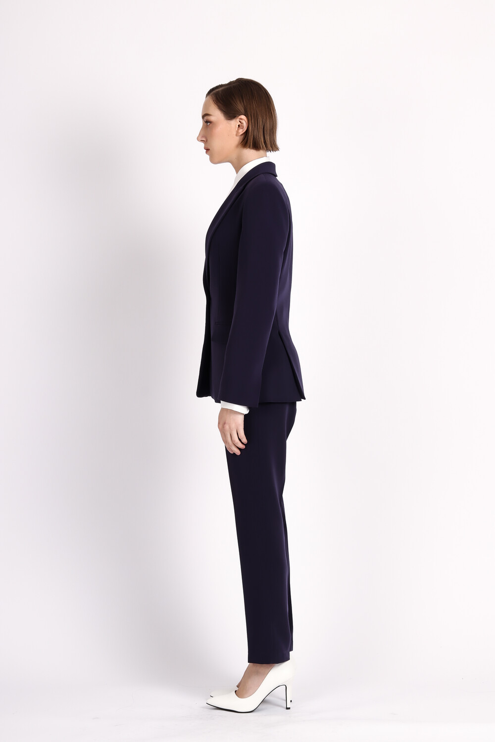 ONE BUTTON SINGLE JACKET-NAVY