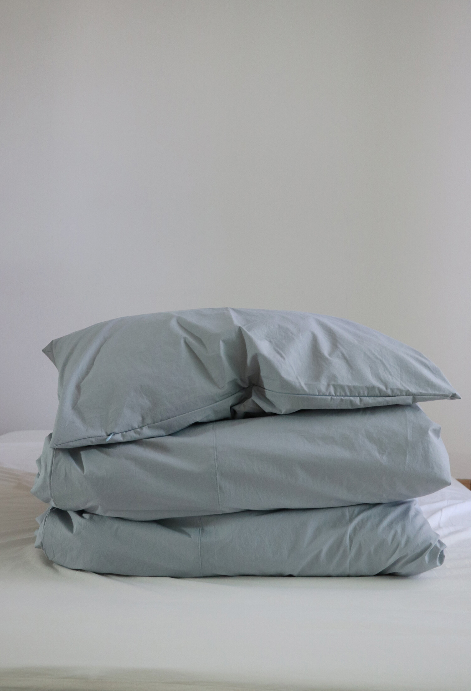 Blue grey cotton bedding