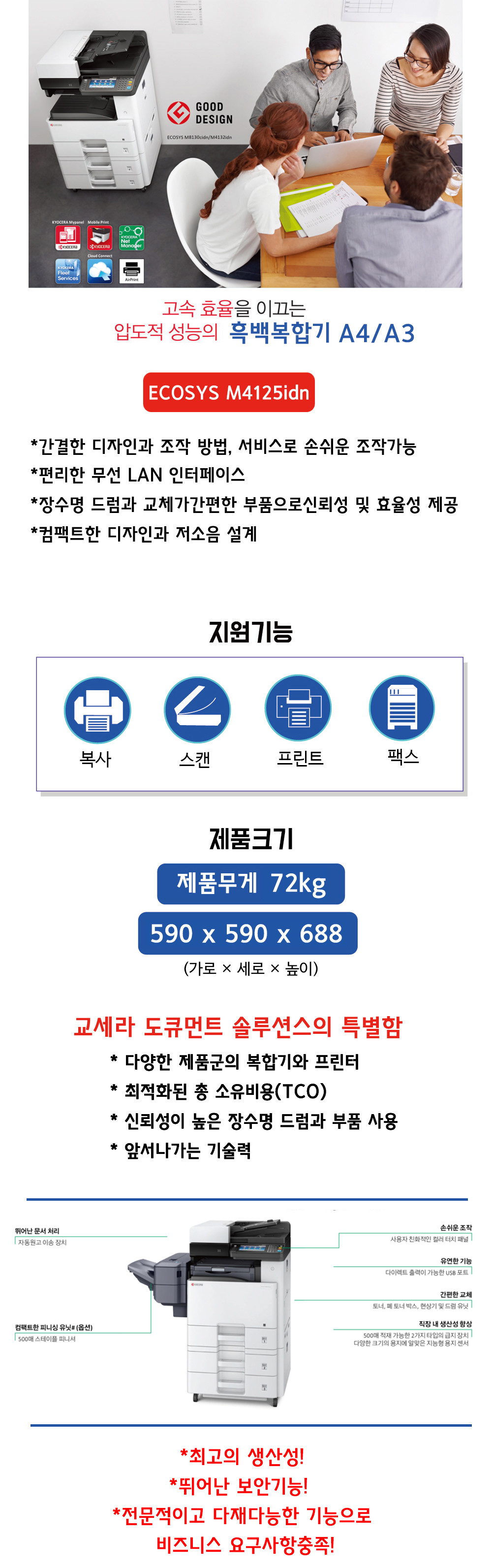 흑백 복합기 ecosys m4125idn