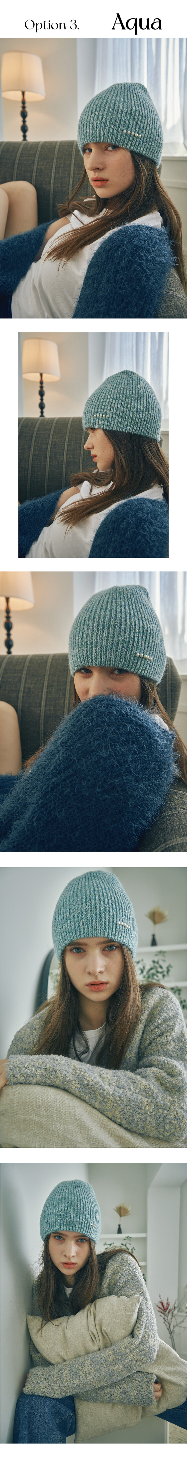 Pearl Color-mixed Alpaca Beanie (4 Colors)