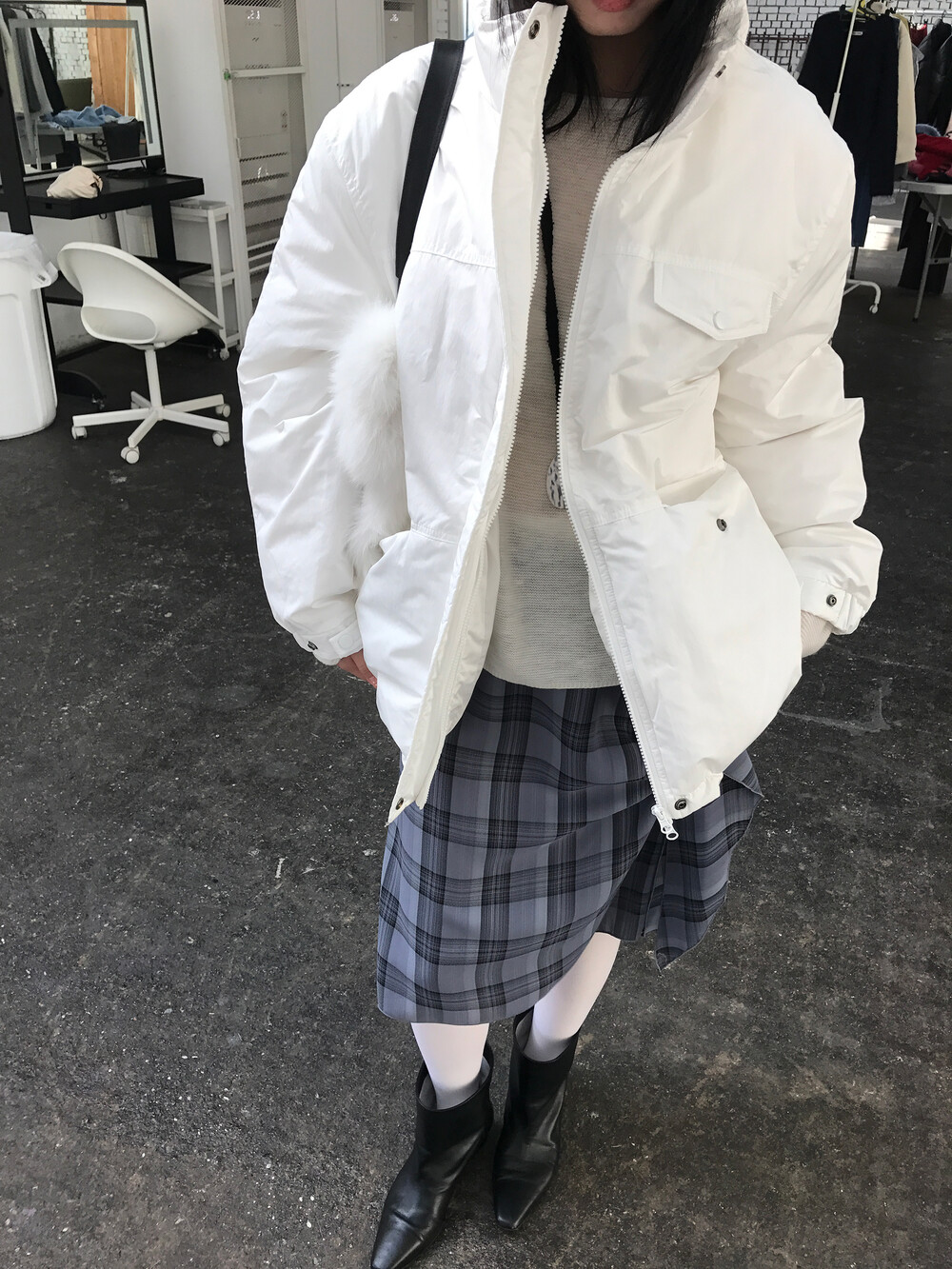 Fresh matt down puffer In Milk (2c)