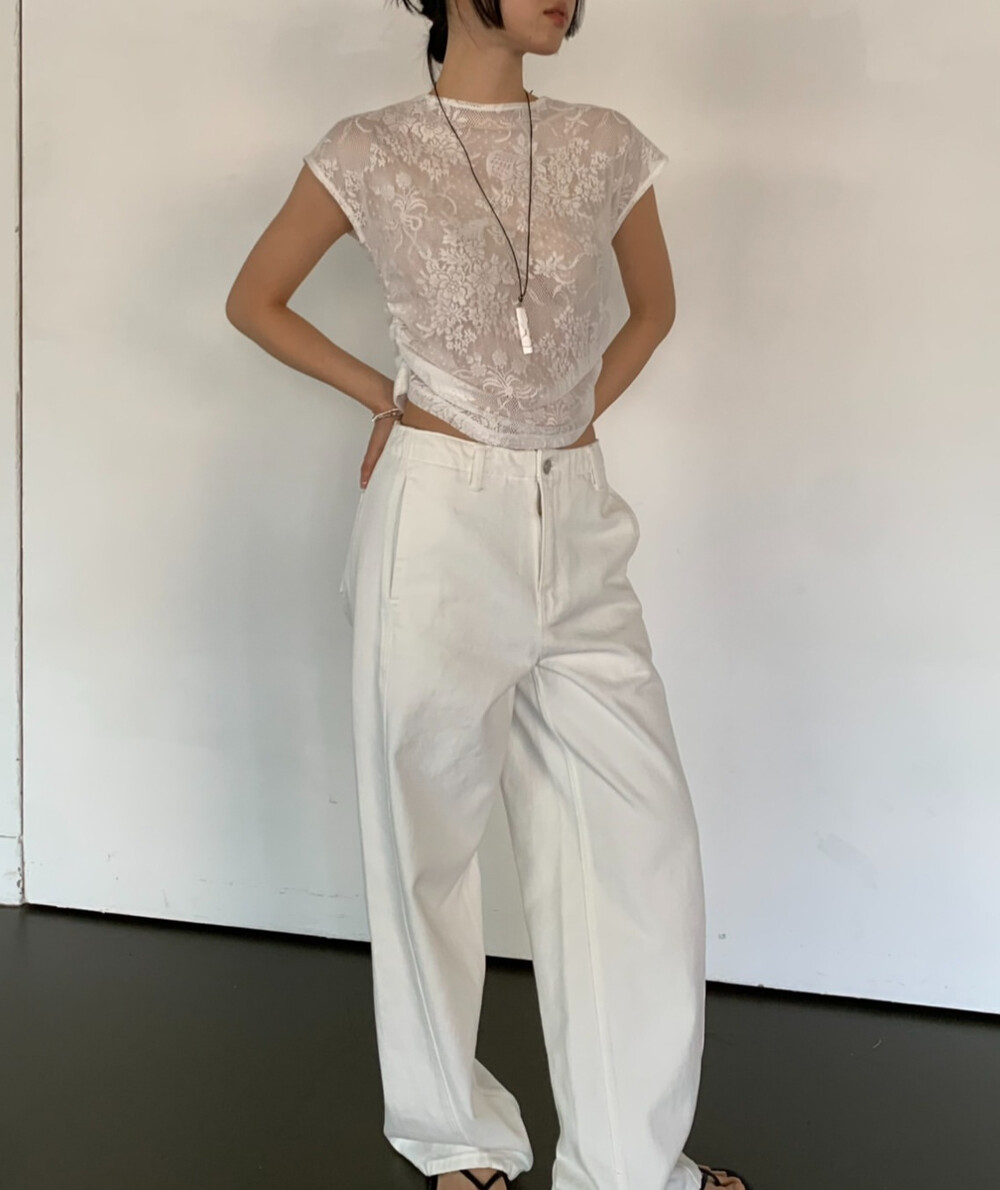 Mesh Flower Top, White (2c)