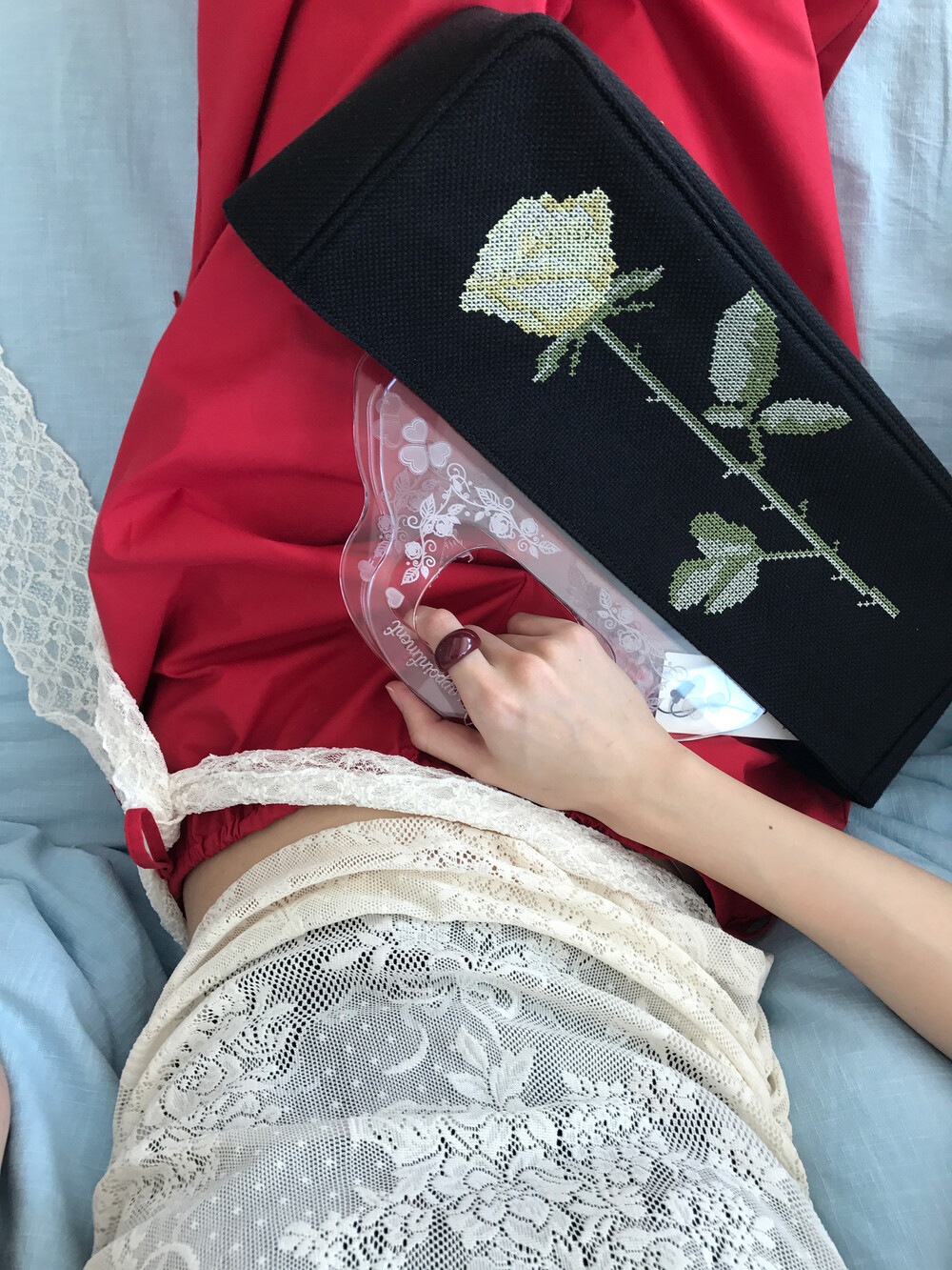 Mesh Flower Top, Cream Beige (2c)