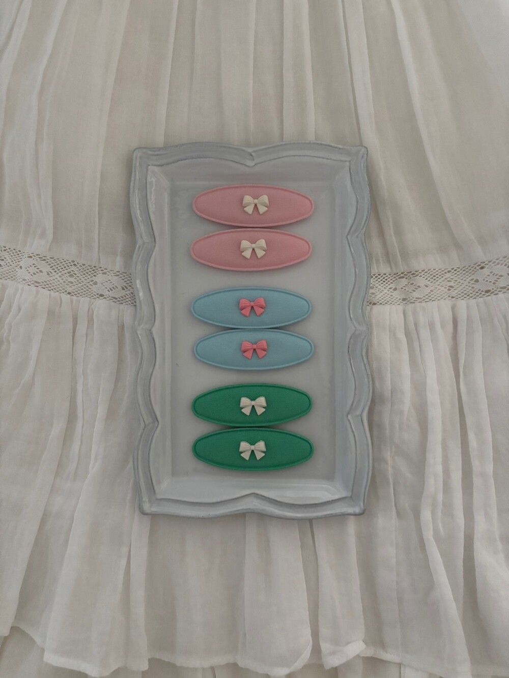 파스텔리본딱핀set(3color)