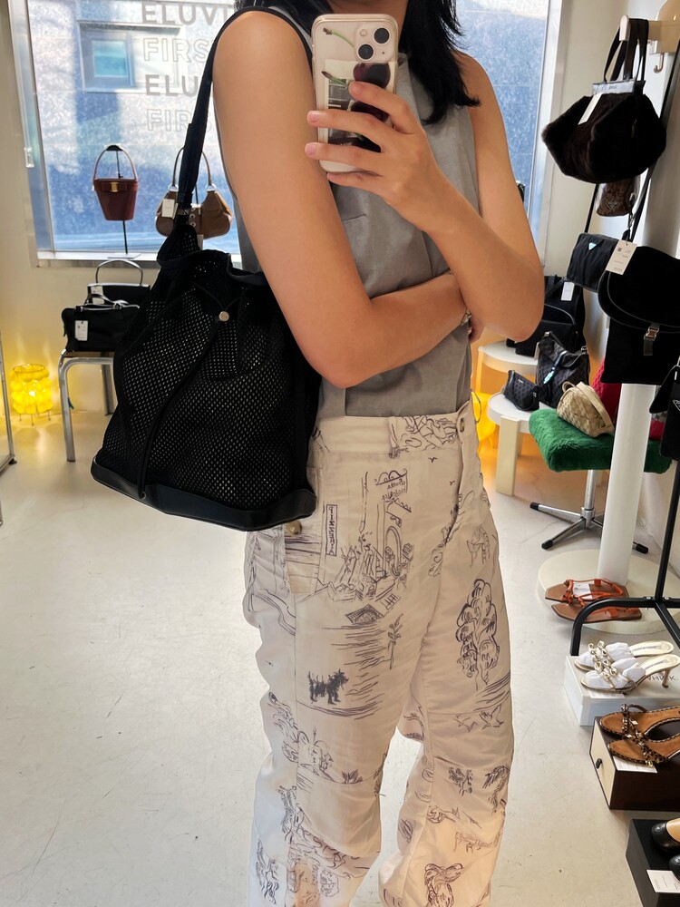 PRADA Net Bucket Shoulder Bag