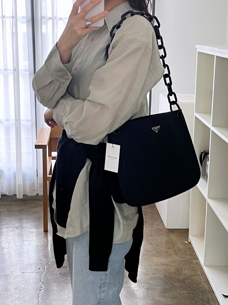 PRADA Tricot Plastic Chain Shoulder Bag