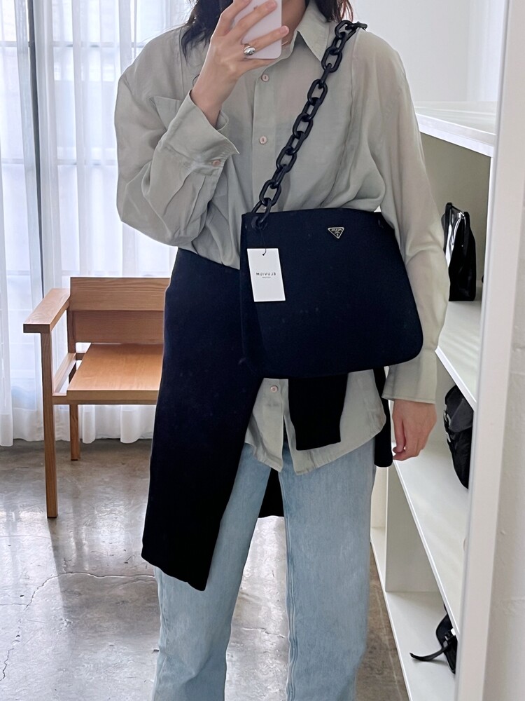 PRADA Tricot Plastic Chain Shoulder Bag