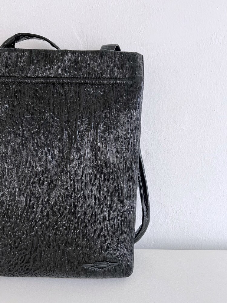 BOTTEGA VENETA Enamel Crease Leather Clasp Bag