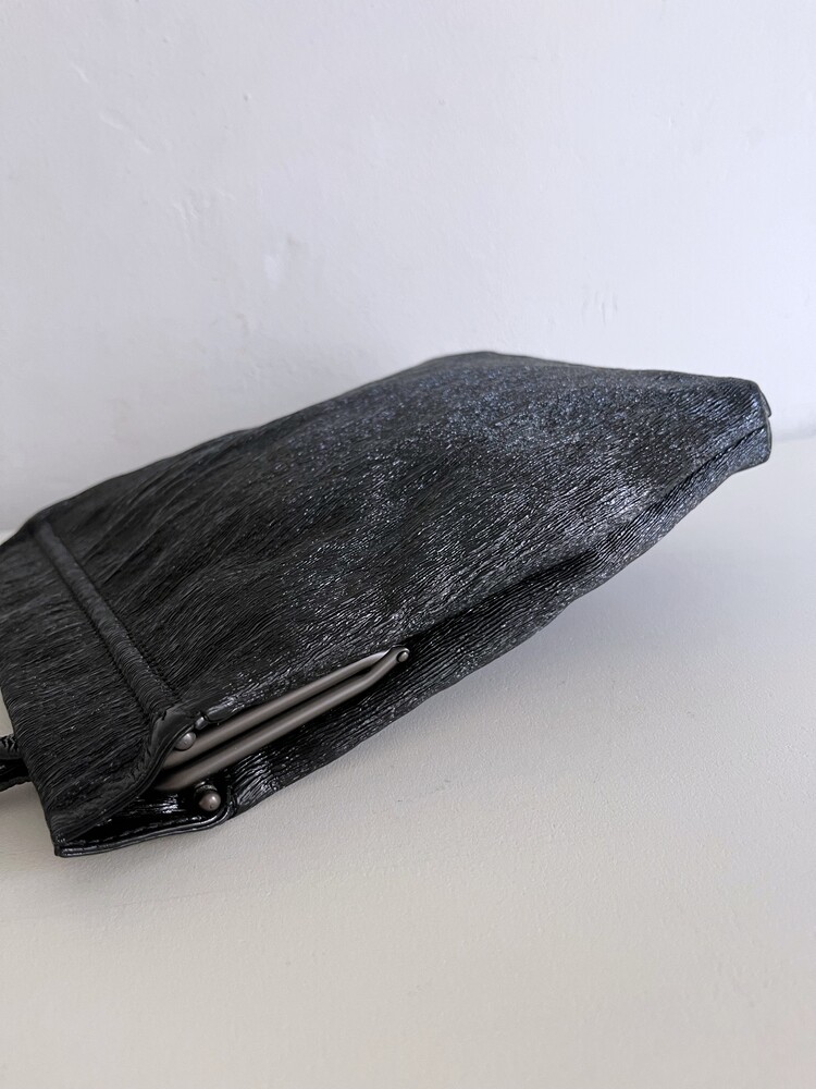 BOTTEGA VENETA Enamel Crease Leather Clasp Bag