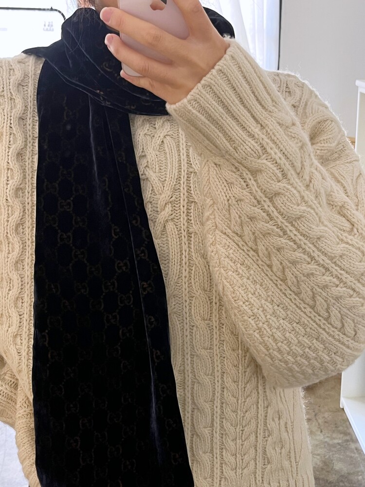 GUCCI GG Logo Velvet Muffler