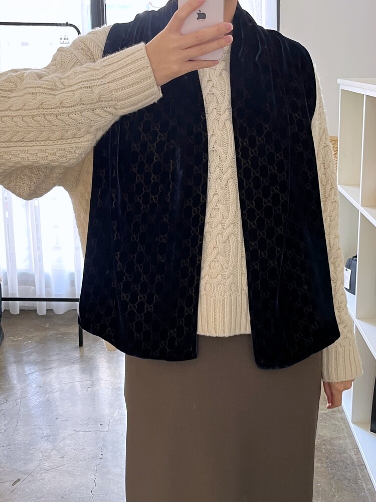 GUCCI GG Logo Velvet Muffler