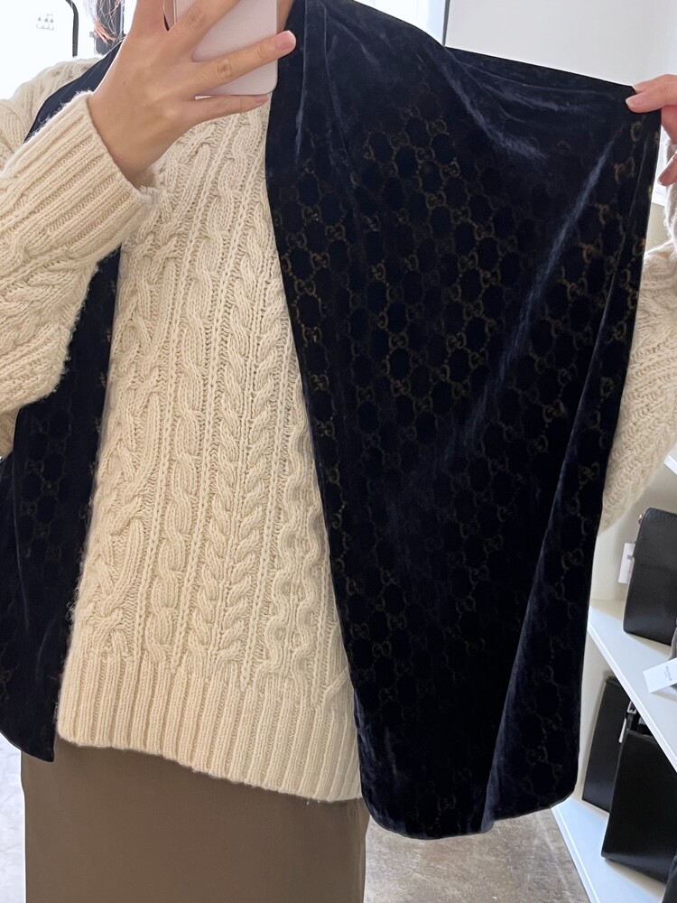 GUCCI GG Logo Velvet Muffler