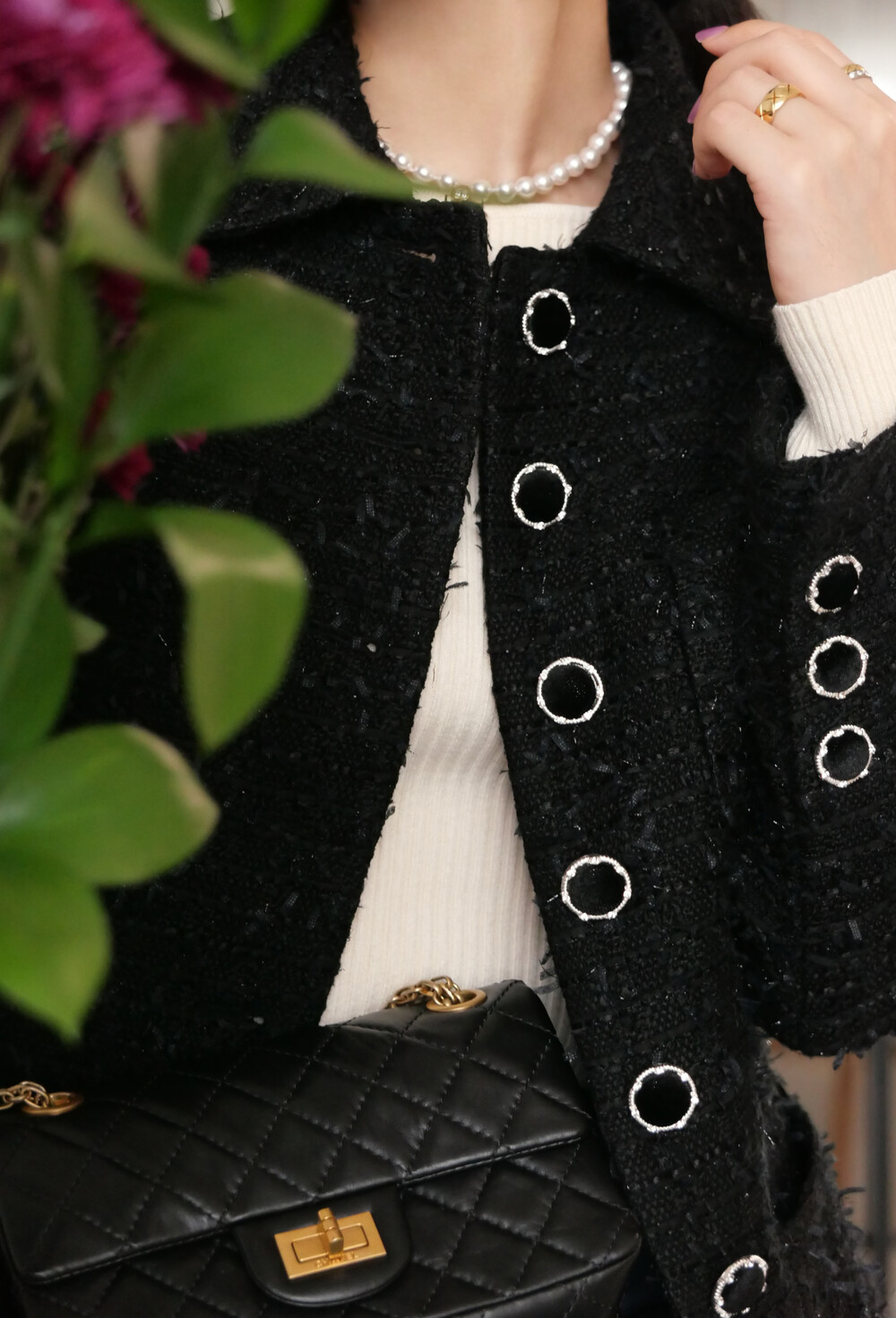 [Limited] Couette Noir Long LINTON Tweeds Jacket