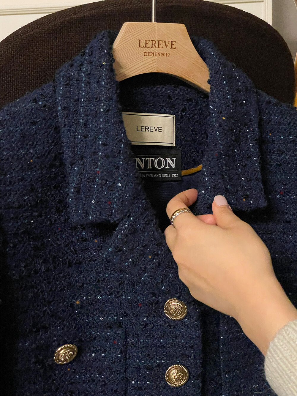 [Limited] Minuit Bleu LINTON Tweeds Jacket (Fabric by England)