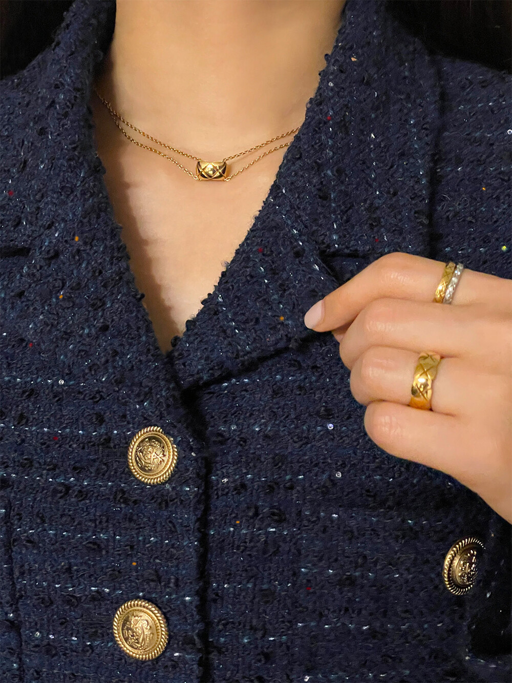 [Limited] Minuit Bleu LINTON Tweeds Jacket (Fabric by England)