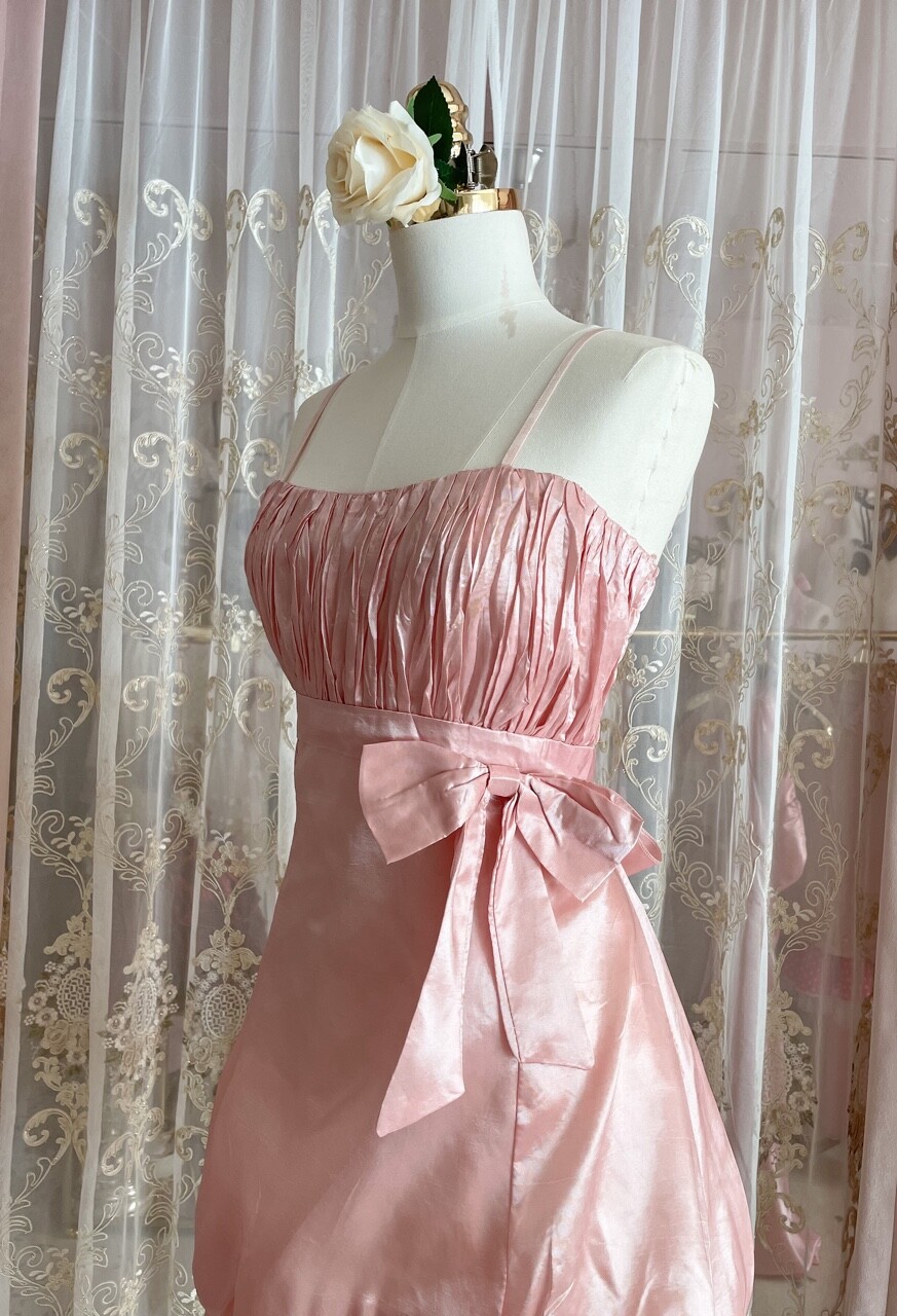 Cocktail Pink Ribbon Dress