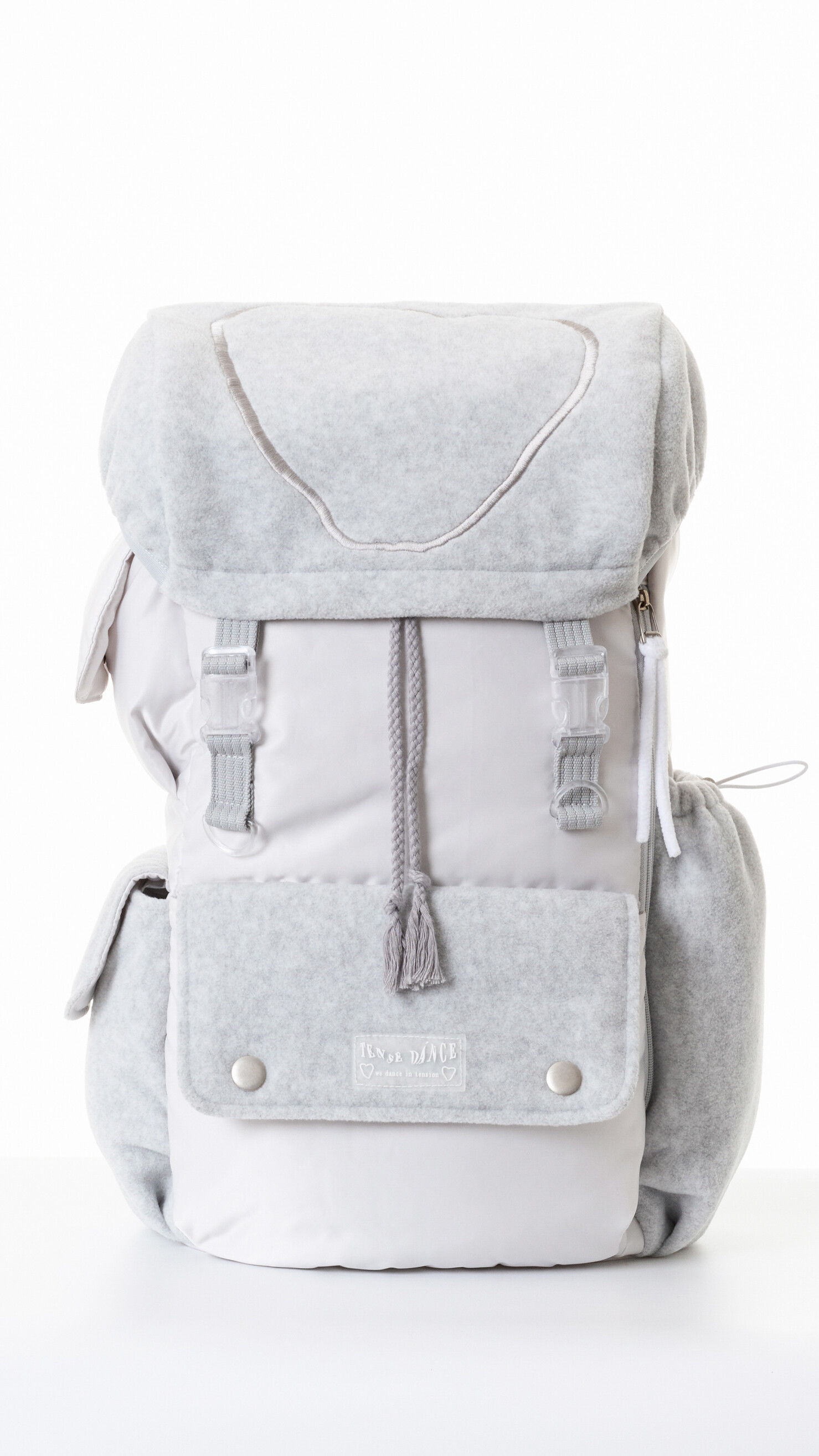 Heart super big backpack_light grey