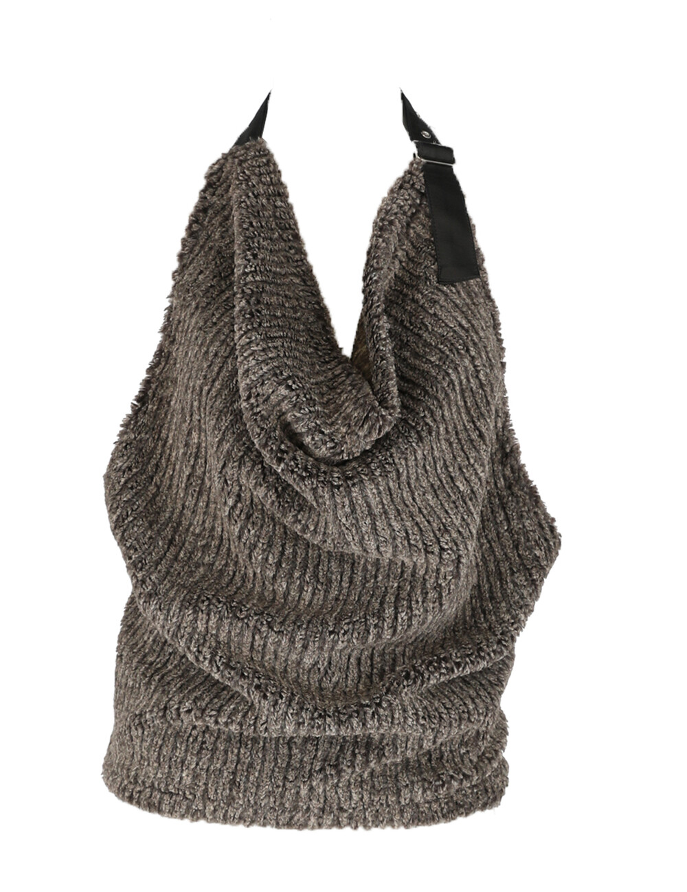 KNITTED FAUX FUR APRON TOP