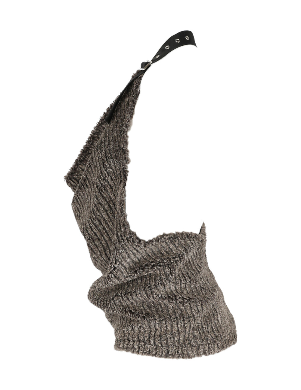 KNITTED FAUX FUR APRON TOP