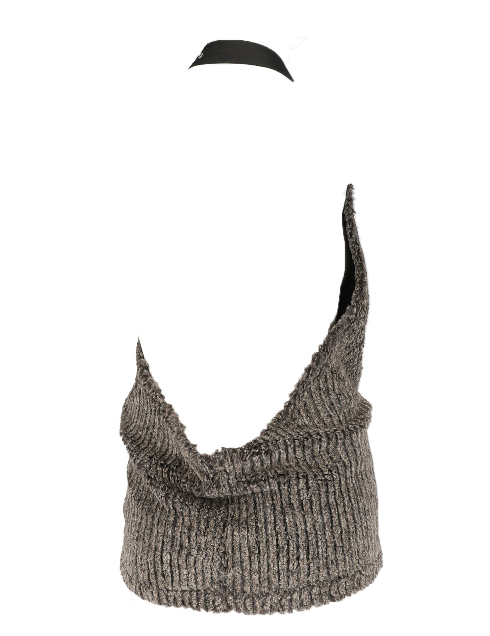 KNITTED FAUX FUR APRON TOP