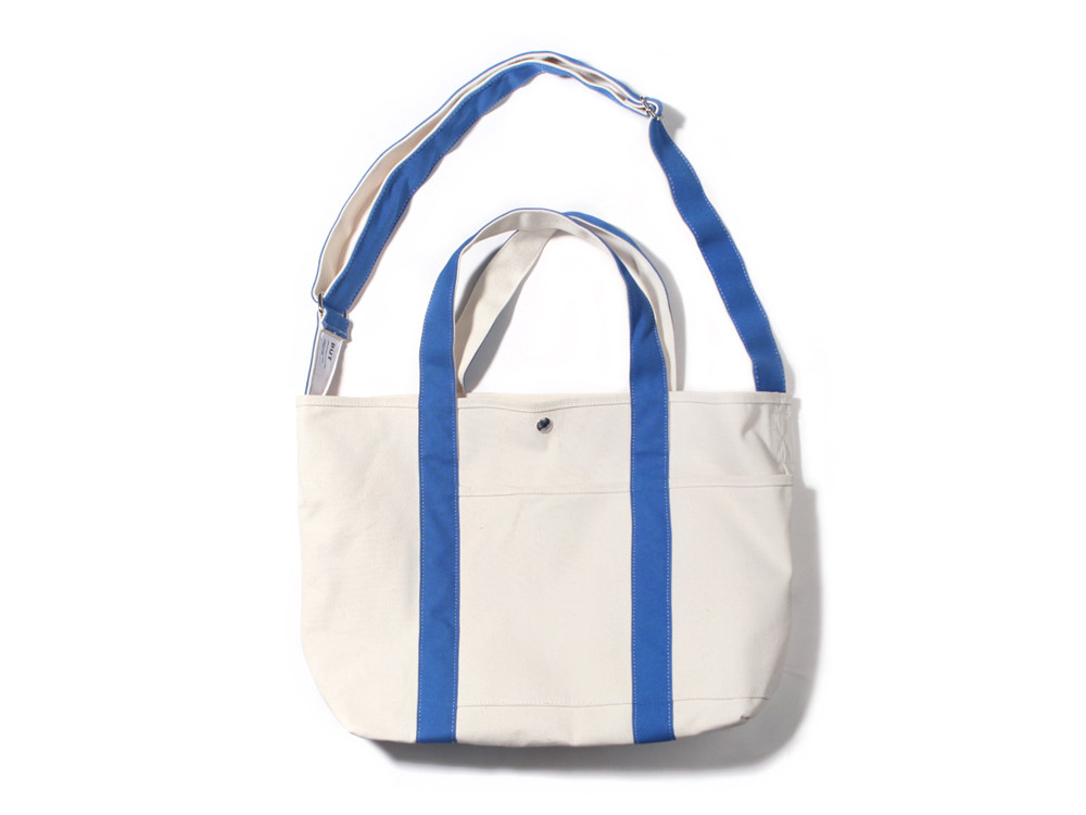 2PK CANVAS BASIC TOTE-NATURAL/BLUE