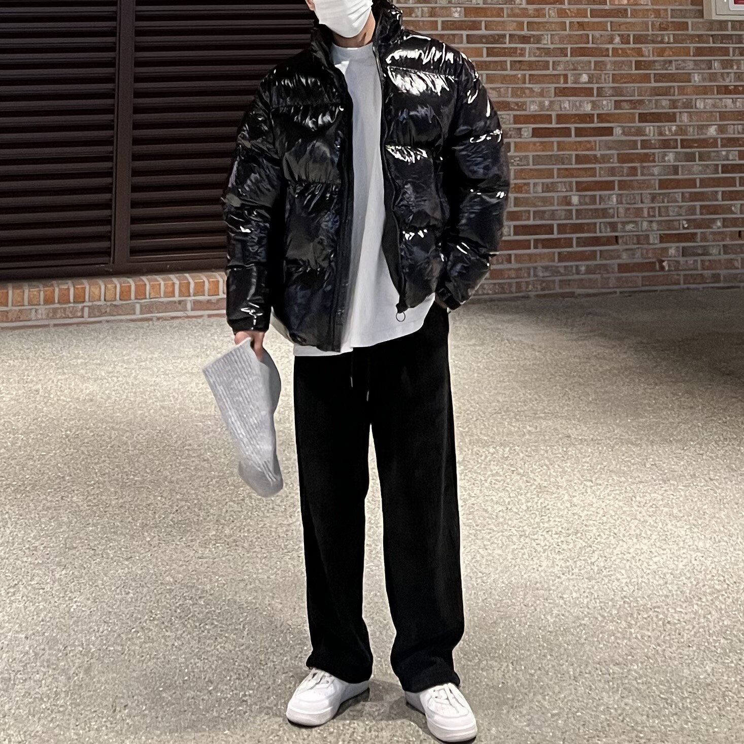 Glossy padded jumper (4color)