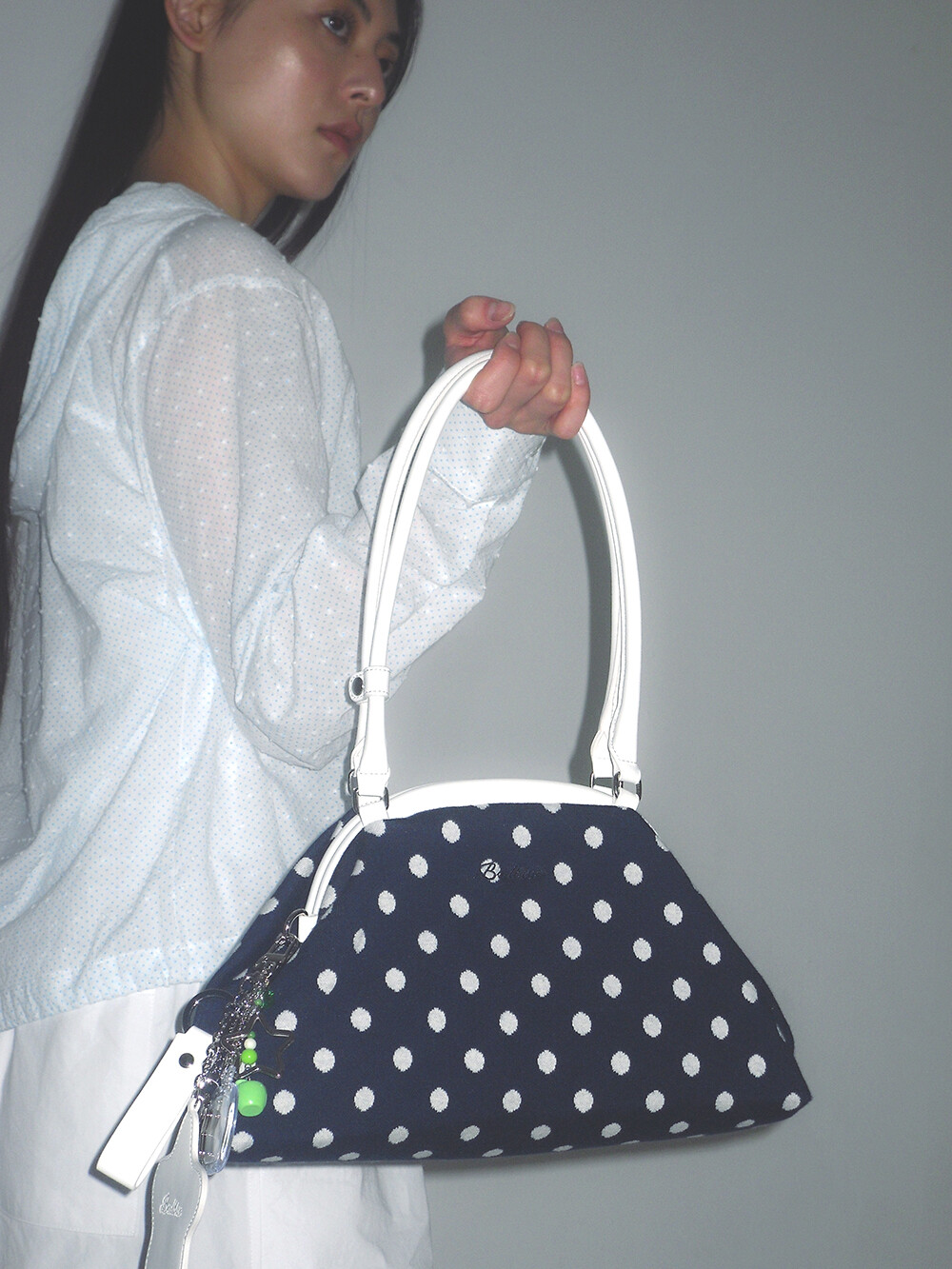 Dot Cozy Dumpling Bag Navy
