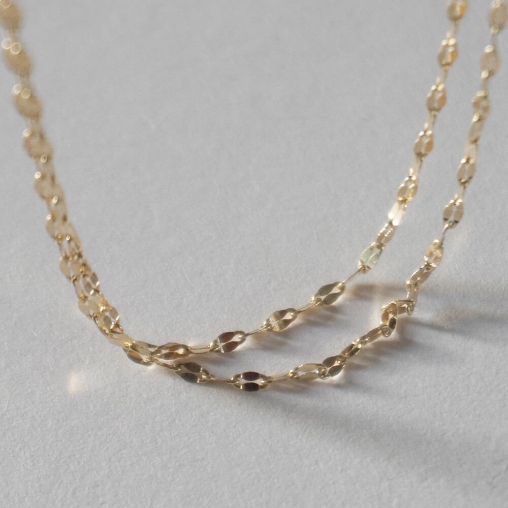 14k gold cube chain necklace