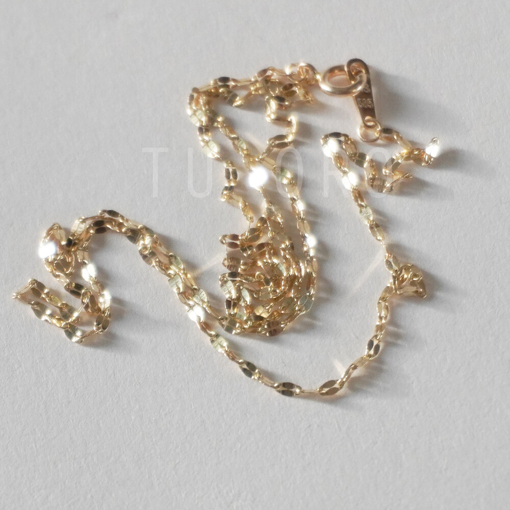 14k gold cube chain necklace