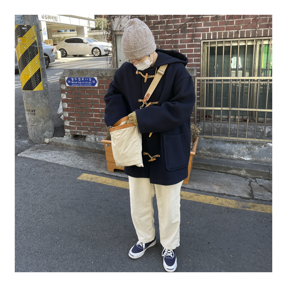 old GLOVERALL - Duffle Coat (Navy) *made in ENGLAND *JASE Repair