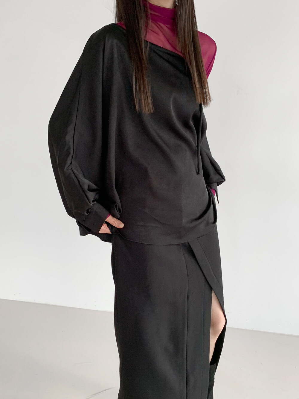 SOLID SLIT SKIRT (2COLOR)