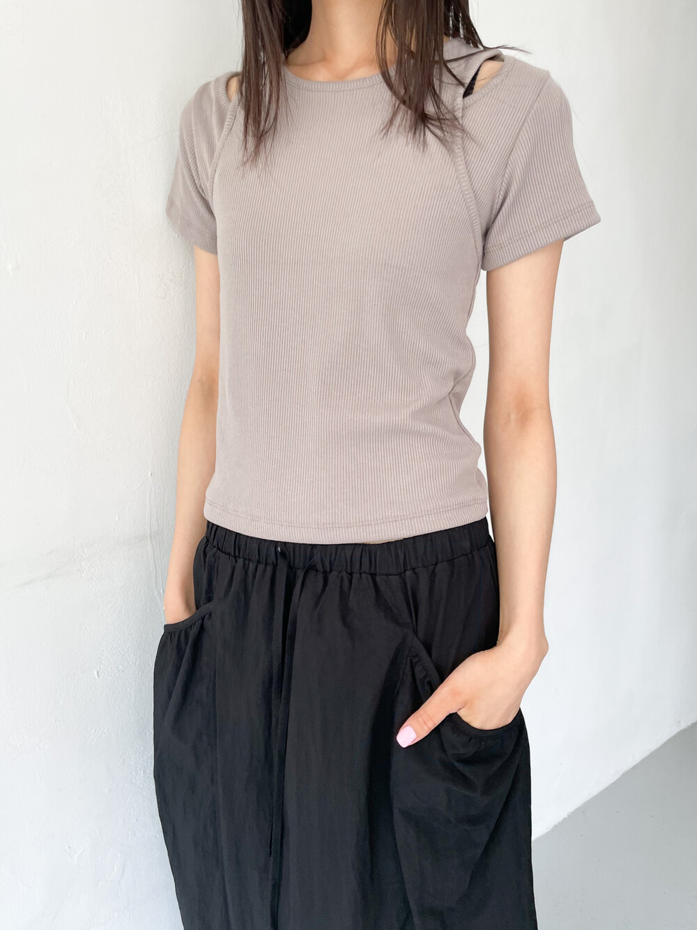 LAYERD SLIT TOP (4COLOR)