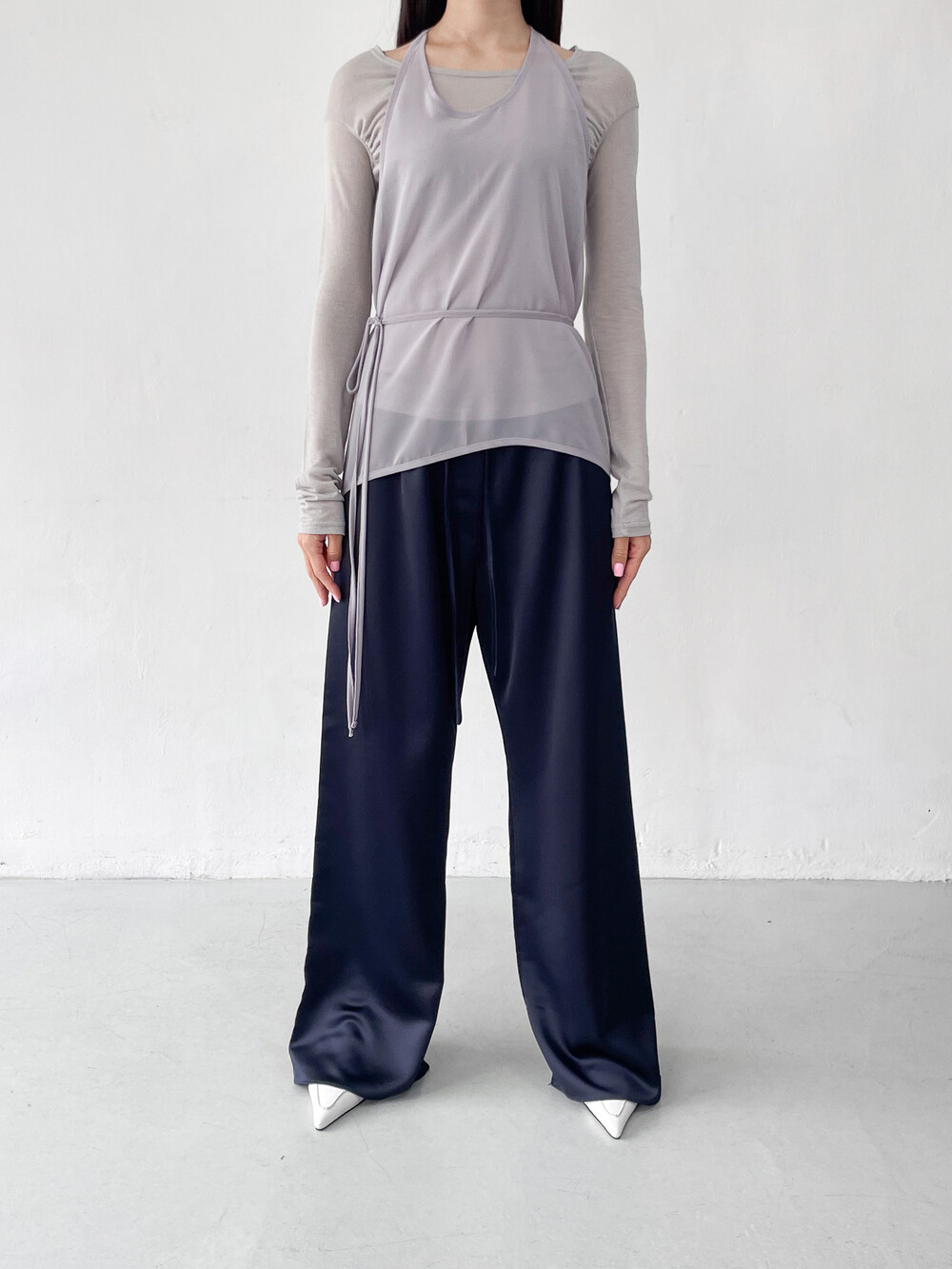 SHY SHIRRING TEE (3COLOR)