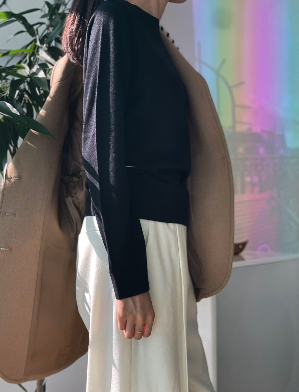 Cashmere100 spring cashmere knit top