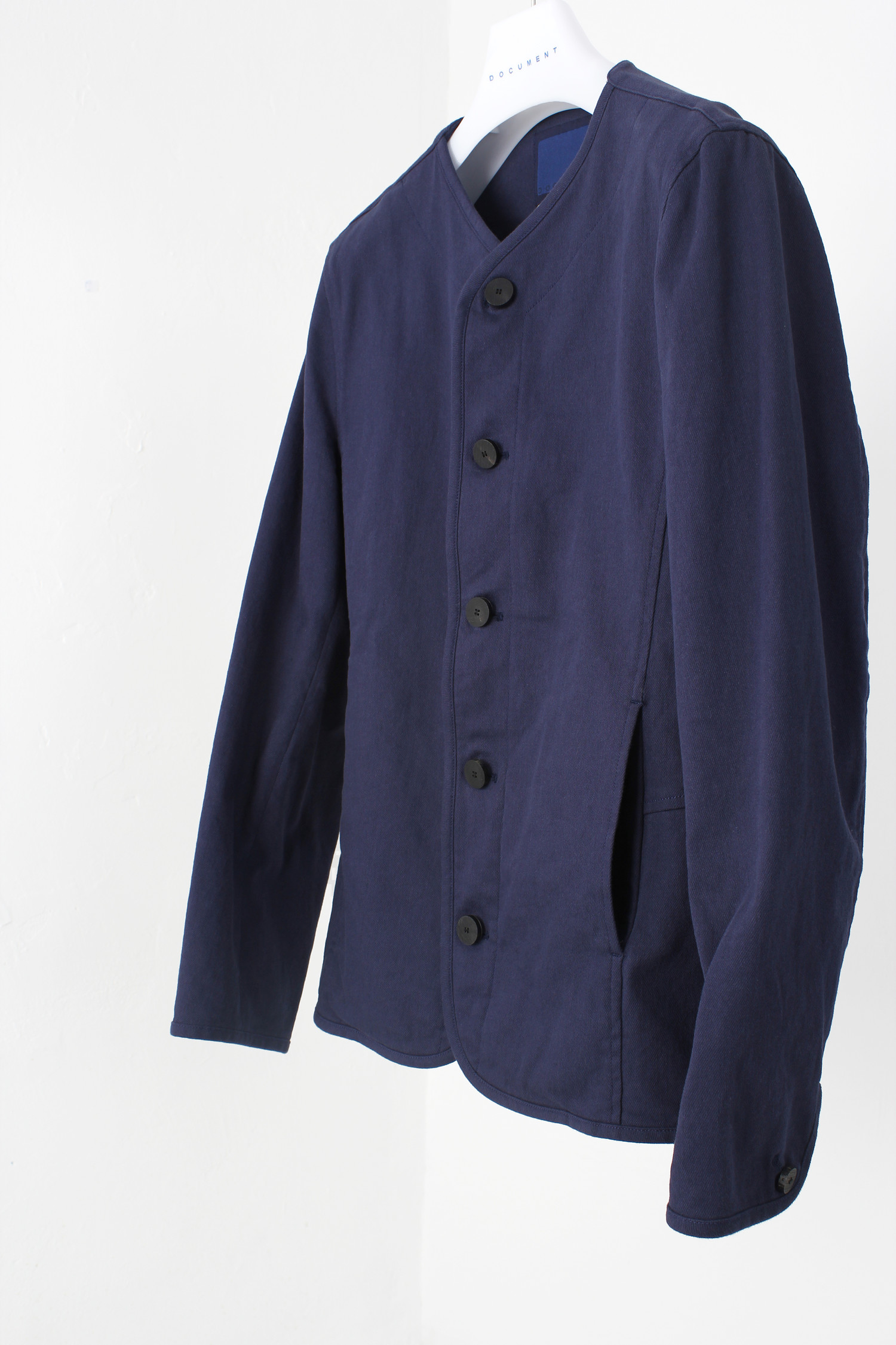 COTTON STRETCH COLLALESS JACKET