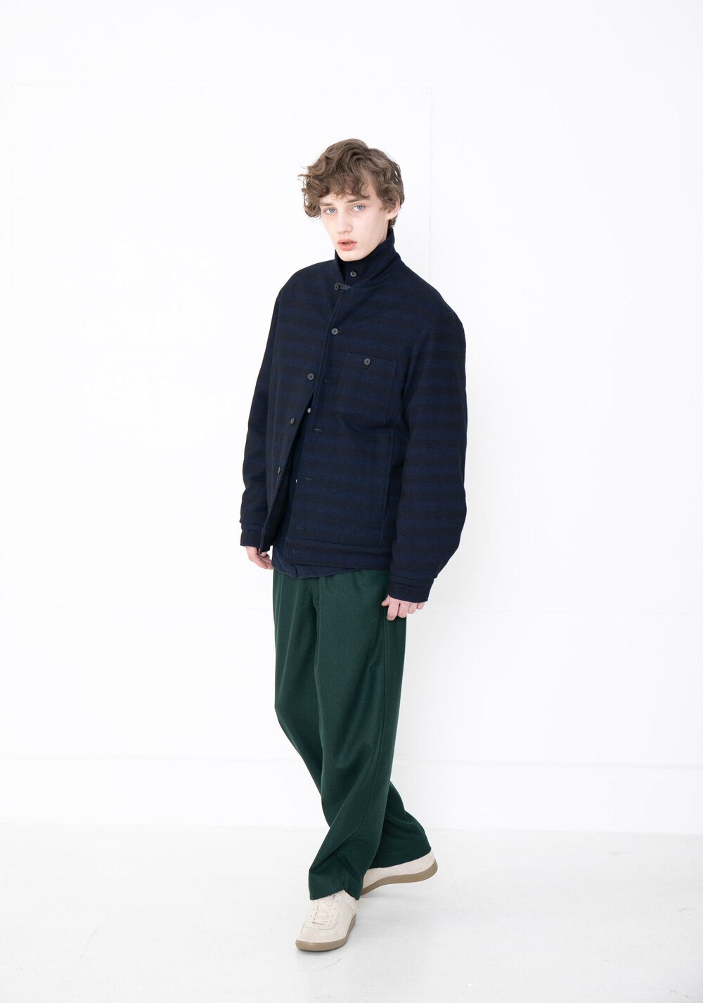 INDIGO WOOL COTTON JACKET