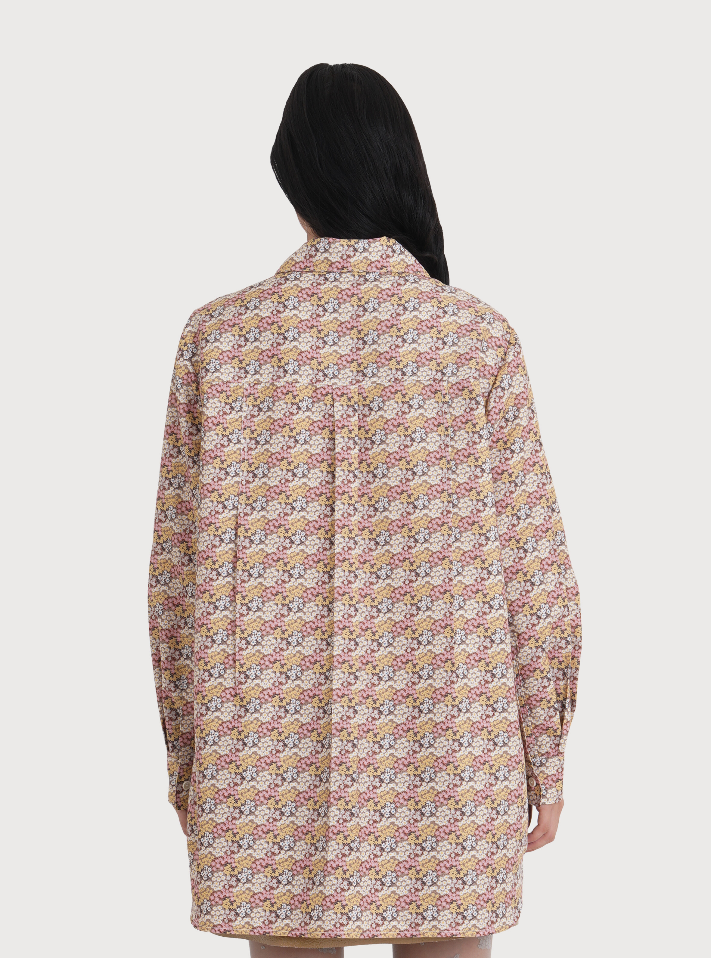 Pleated Bouquet Shirt - yellow