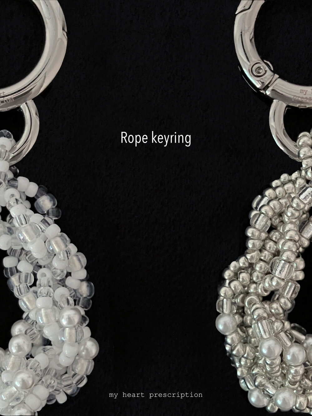 Rope keyring - Lace Silver