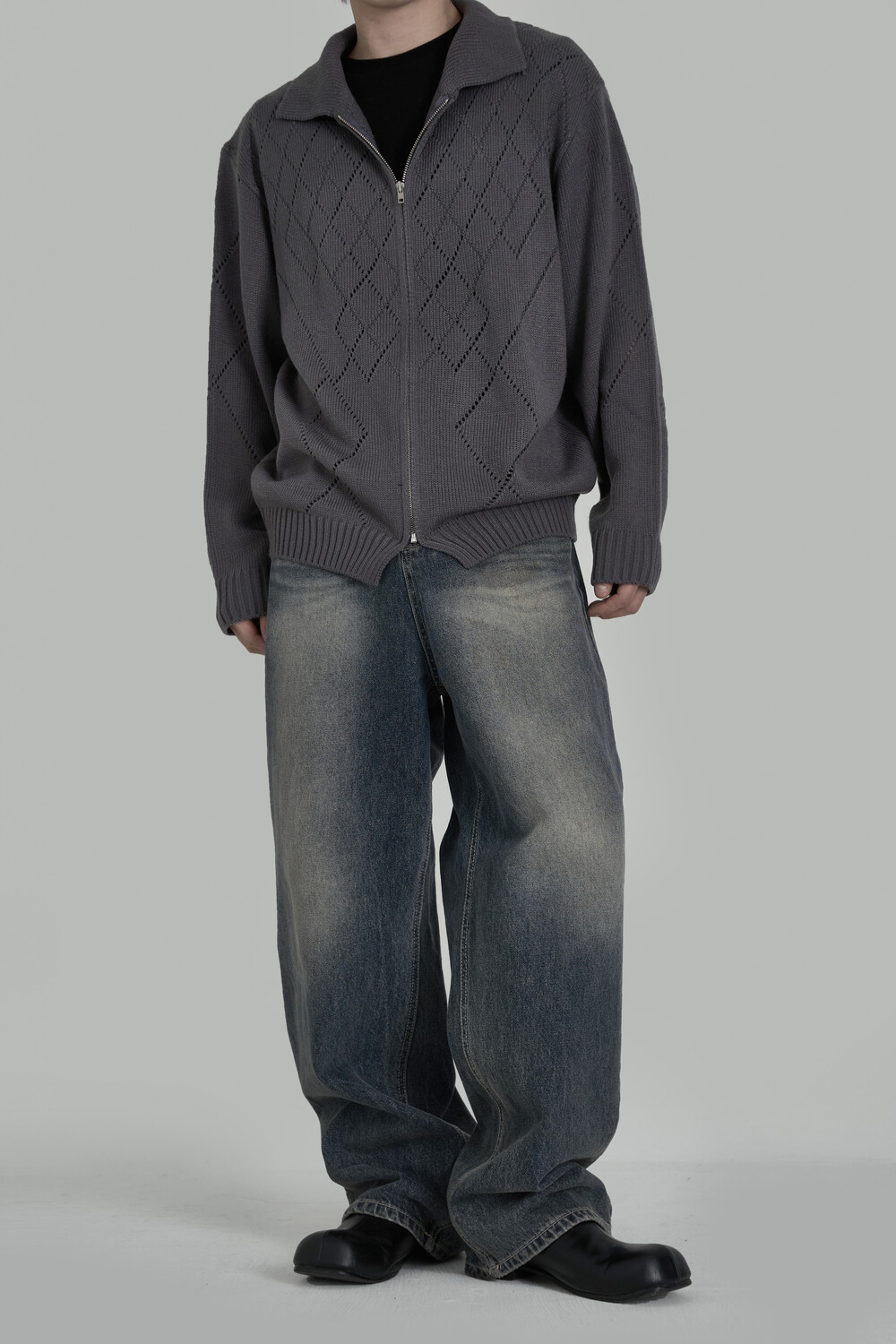 Gray-blue denim jeans