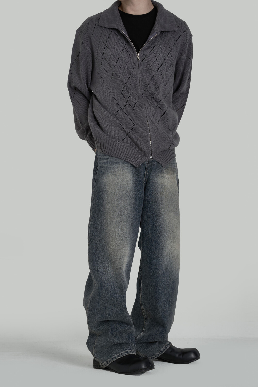 Gray-blue denim jeans