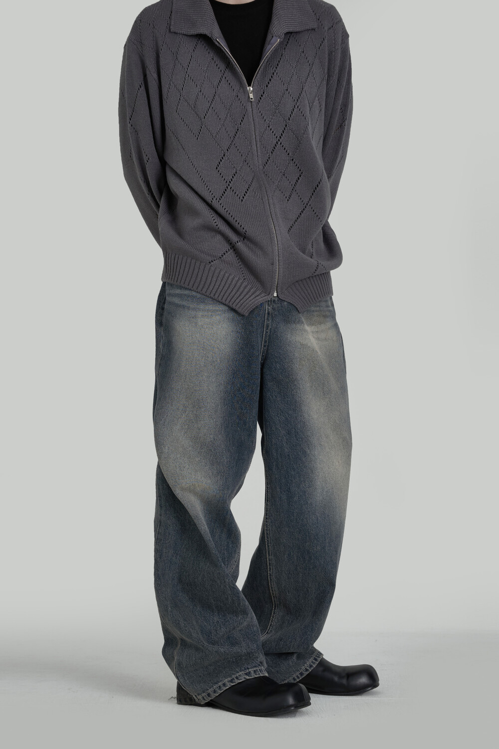 Gray-blue denim jeans