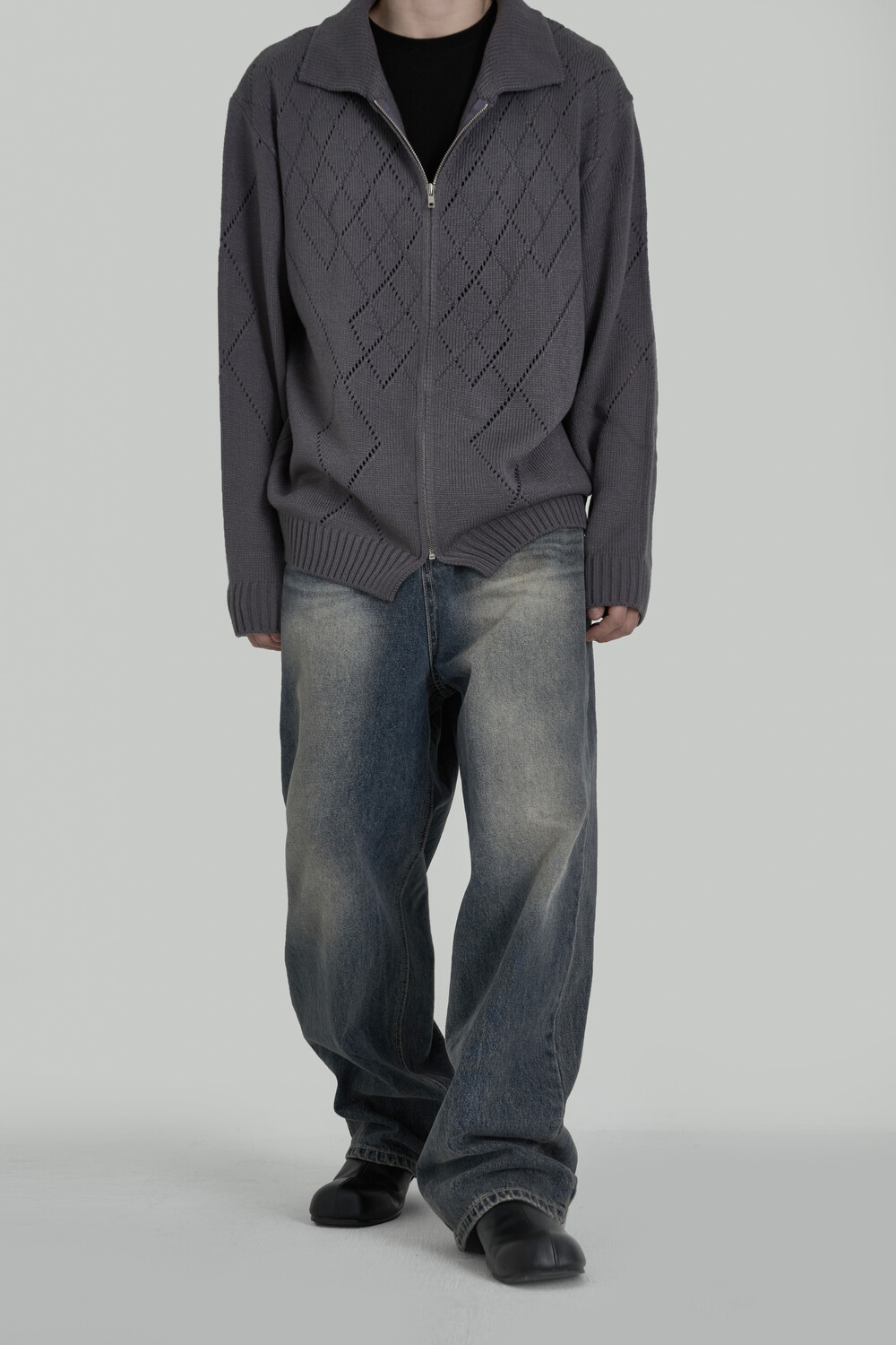 Gray-blue denim jeans