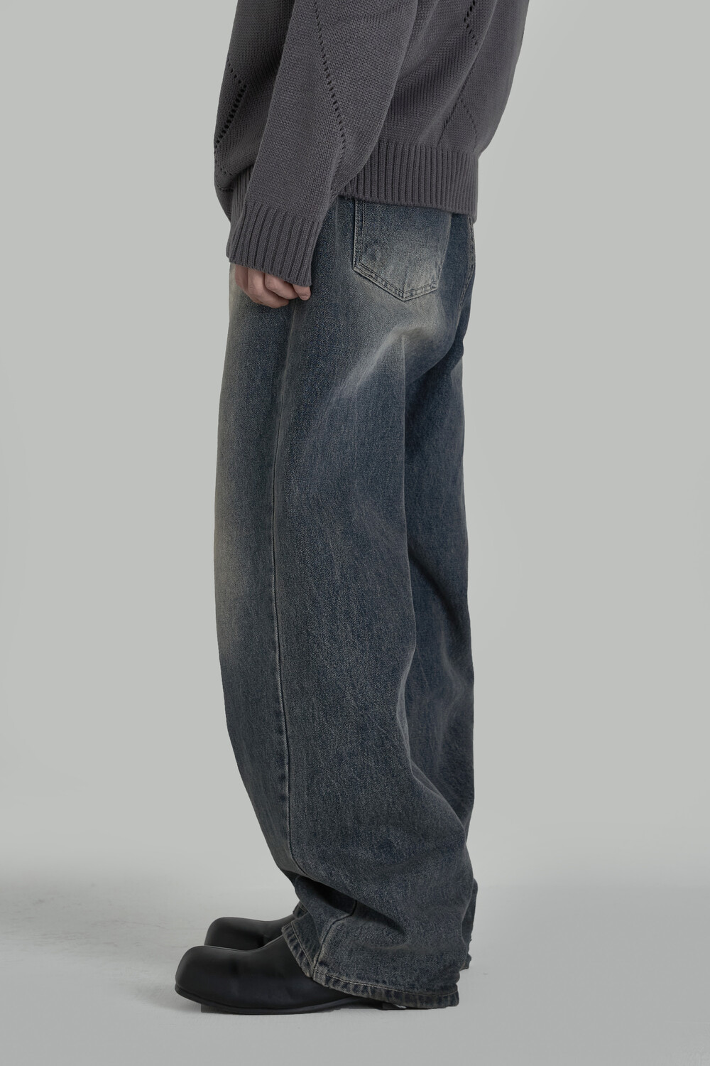 Gray-blue denim jeans