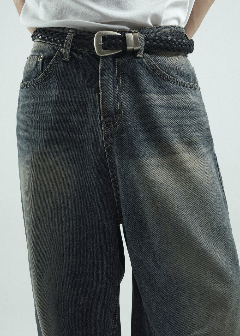 Gray-blue denim jeans