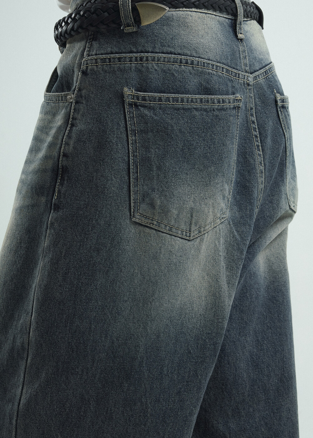 Gray-blue denim jeans